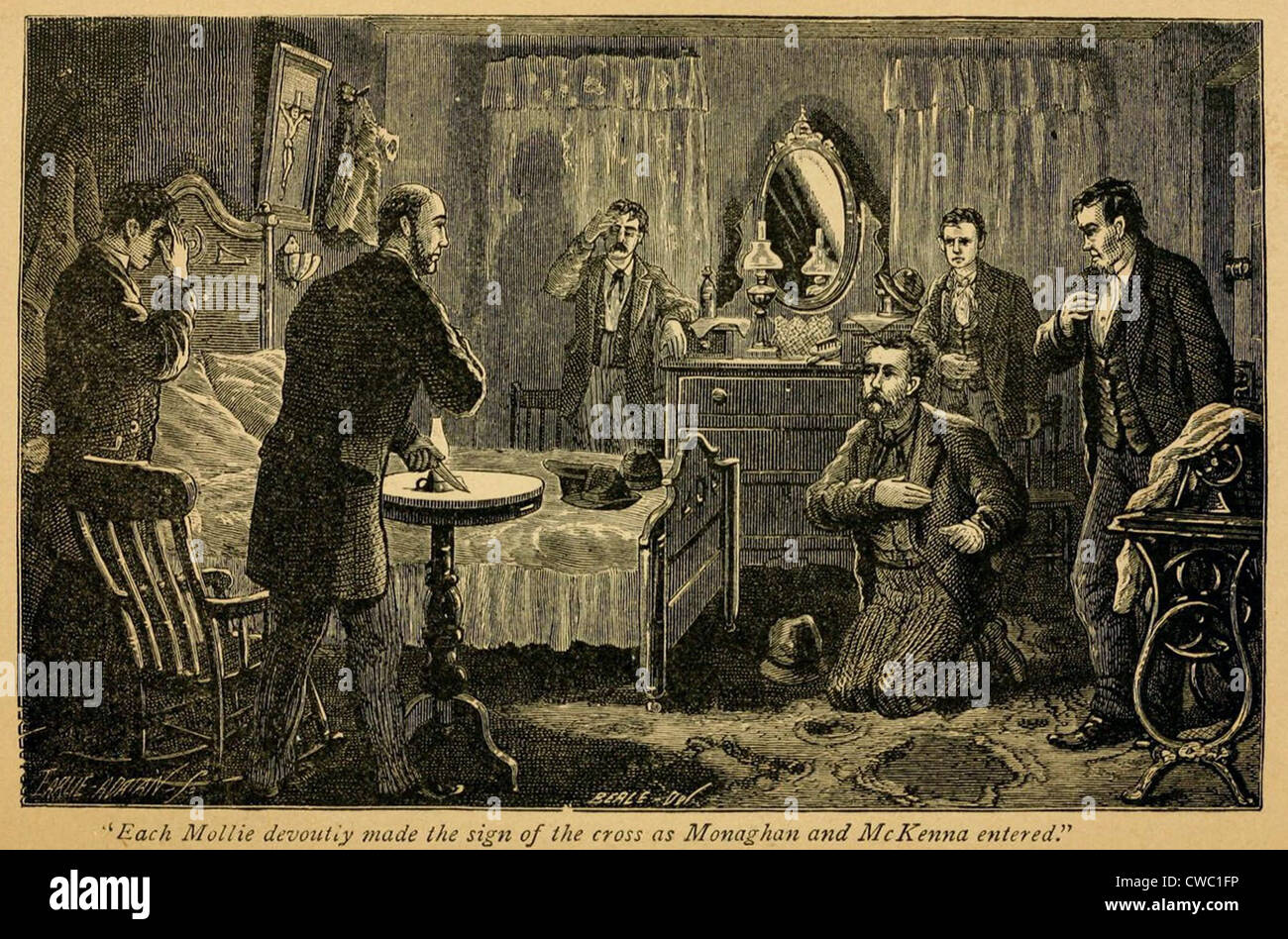 James McParlan, being initiated into the Irish secret society, the ...