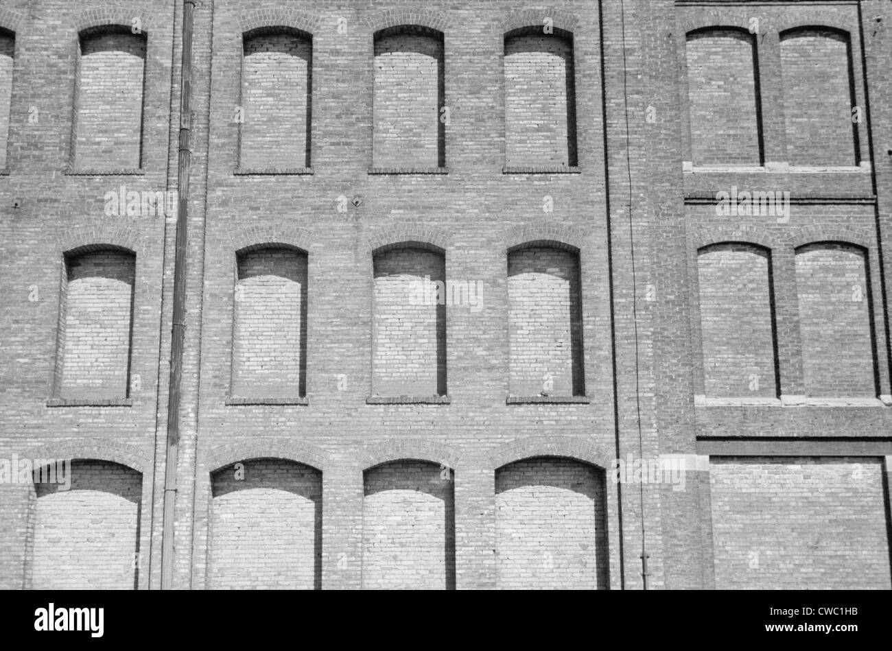Factory windows bricked up for conversion to a warehouse in Minneapolis ...