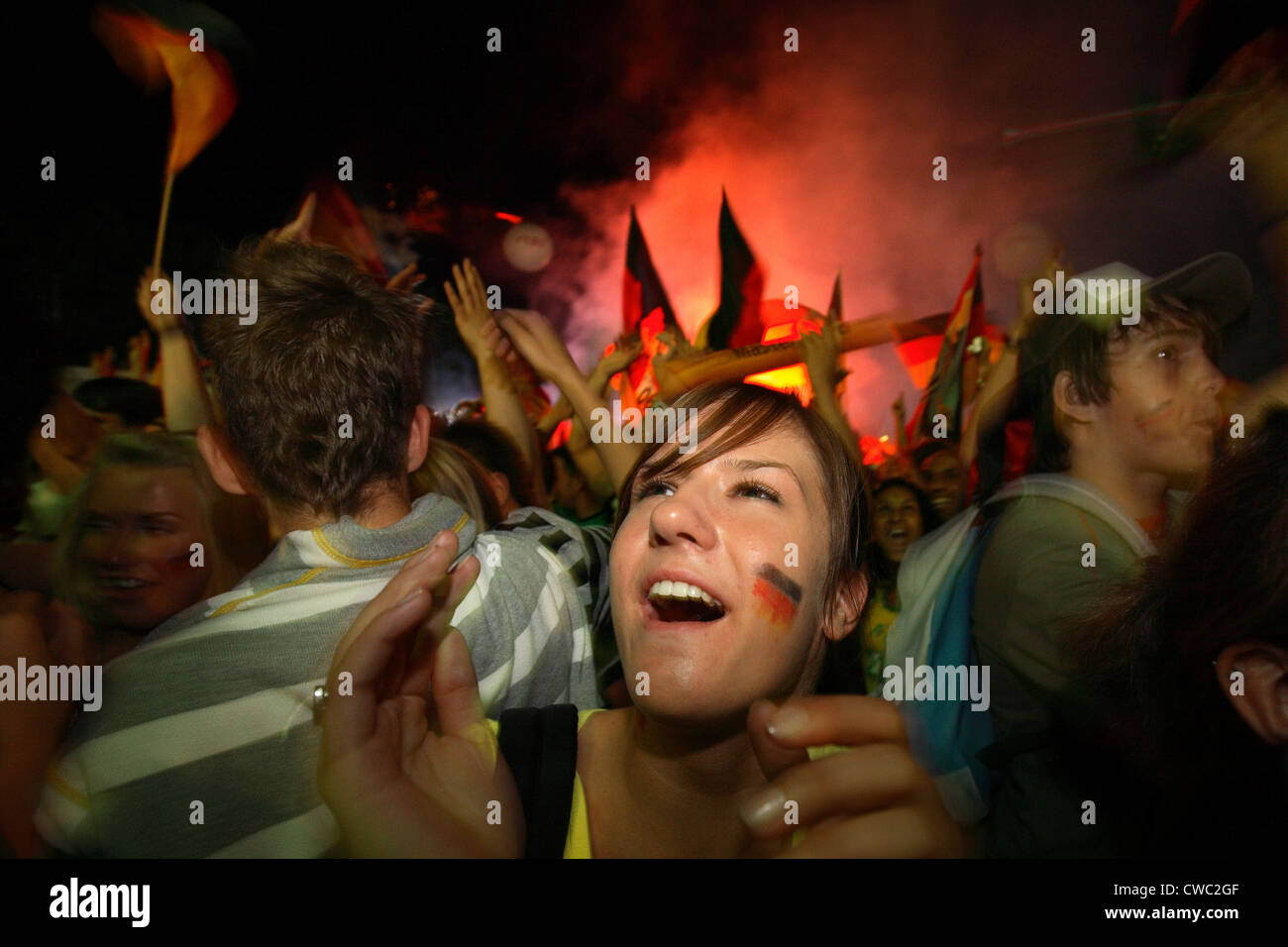 Jubilant german female fan hi-res stock photography and images - Alamy