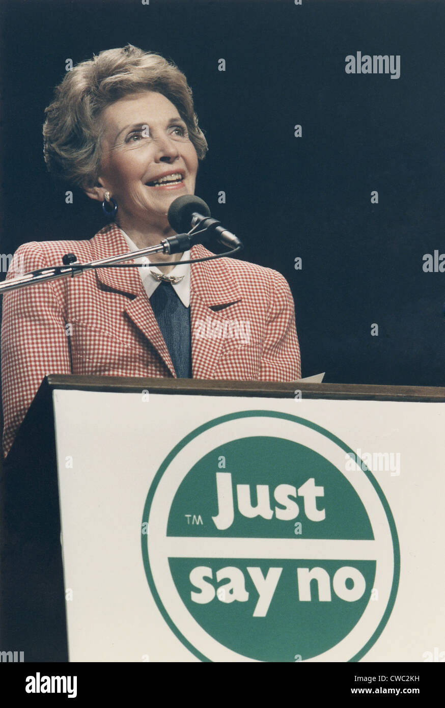 Nancy Reagan speaking at a 'Just Say No' Rally her anti-drug advocacy ...