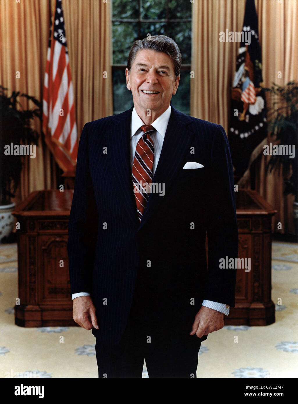 Official Portrait of President Reagan in the Oval Office. June 3 1985 ...
