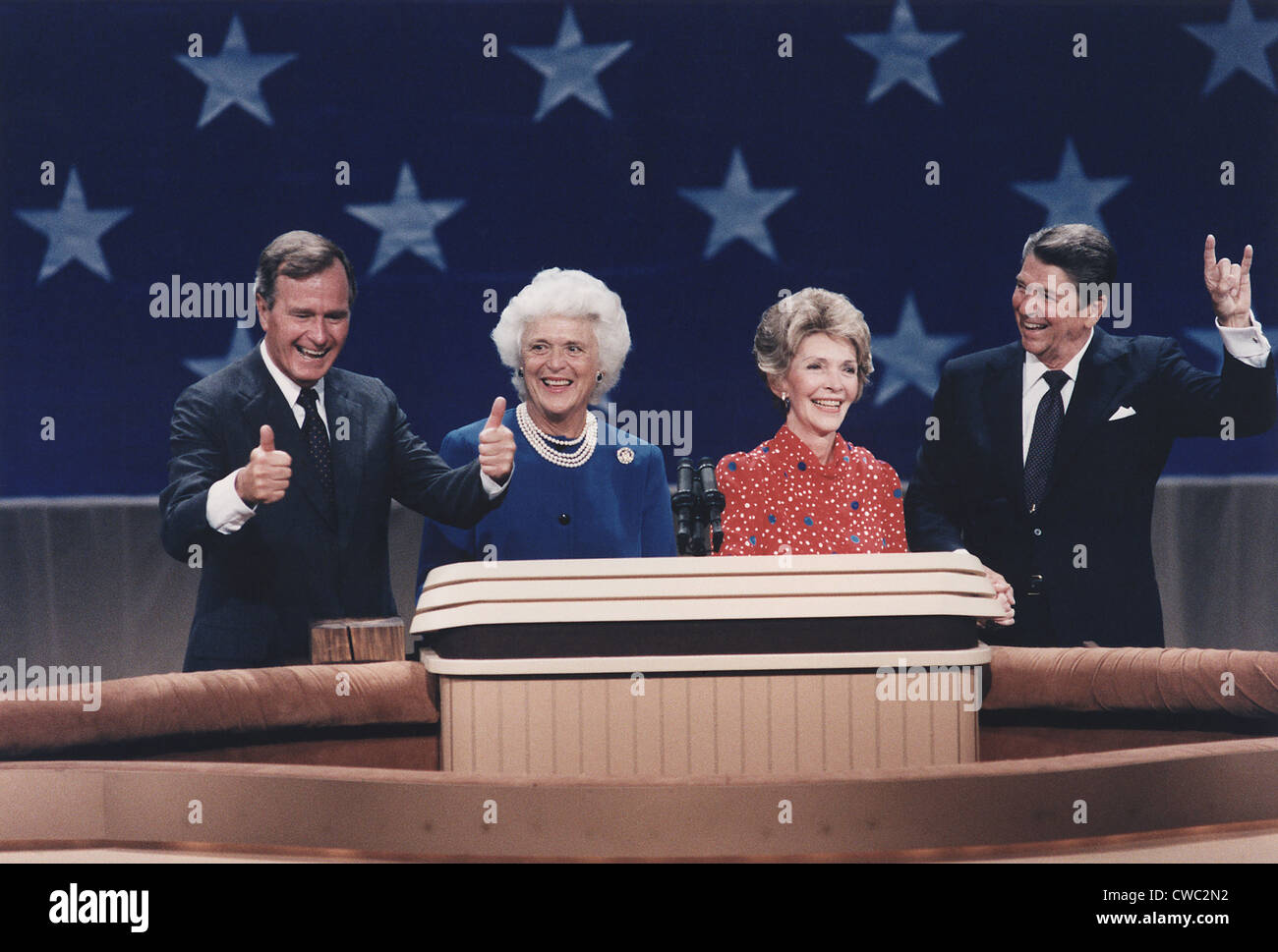 President Reagan Nancy Reagan Vice-President Bush and Barbara. Bush at ...