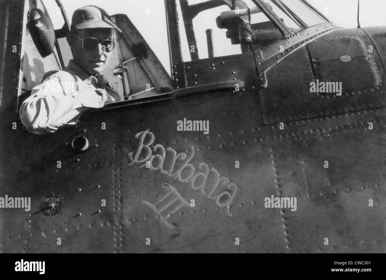 George Bush a naval aviator in the cockpit of his TBM Avenger a torpedo ...