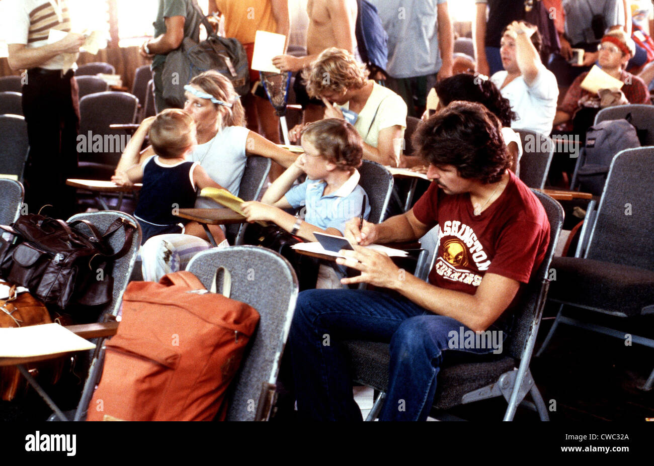 U.S. civilians awaiting evacuation from Grenada during the October 1983 ...