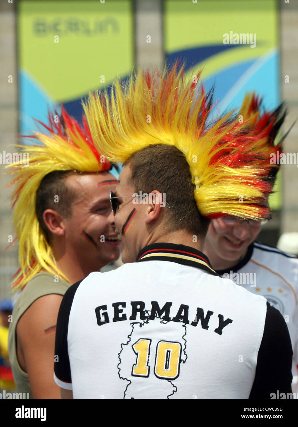 Berlin, German football fans with Paruecke Stock Photo - Alamy