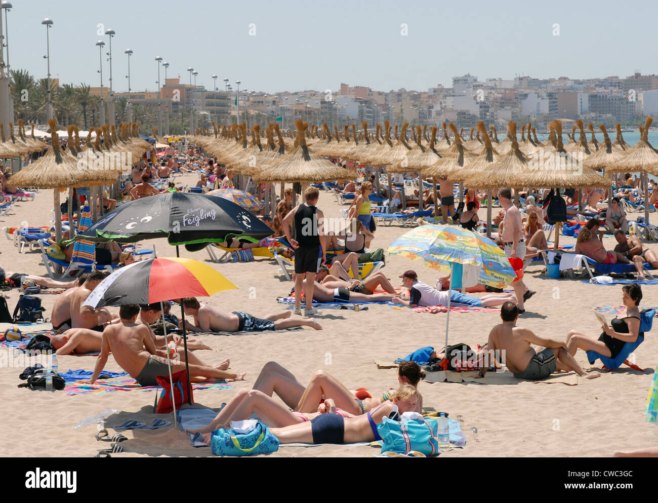 Spain, Mallorca, sunbathers on Ballermann Stock Photo - Alamy