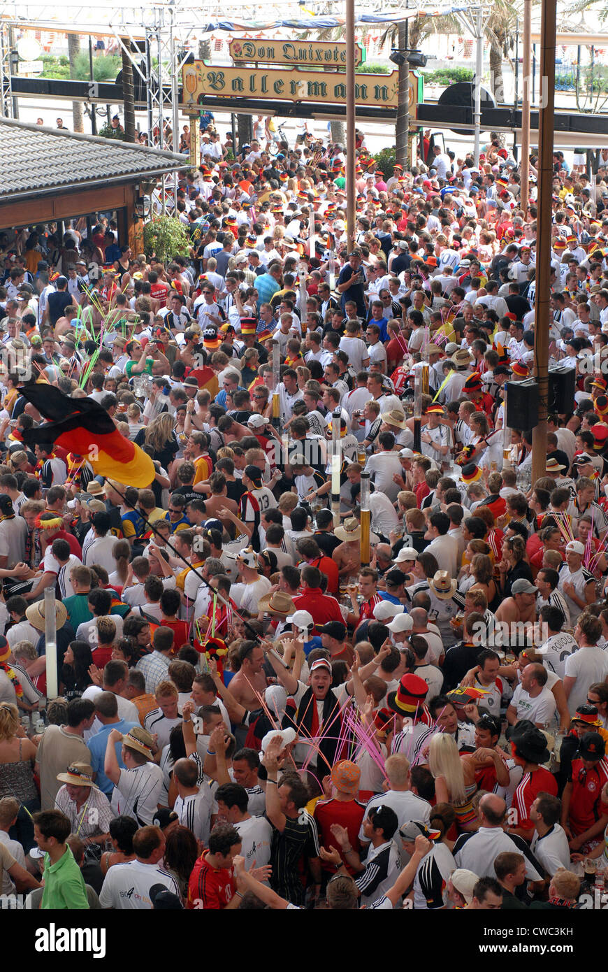 Spain, Mallorca, German football fans on Ballermann Stock Photo - Alamy