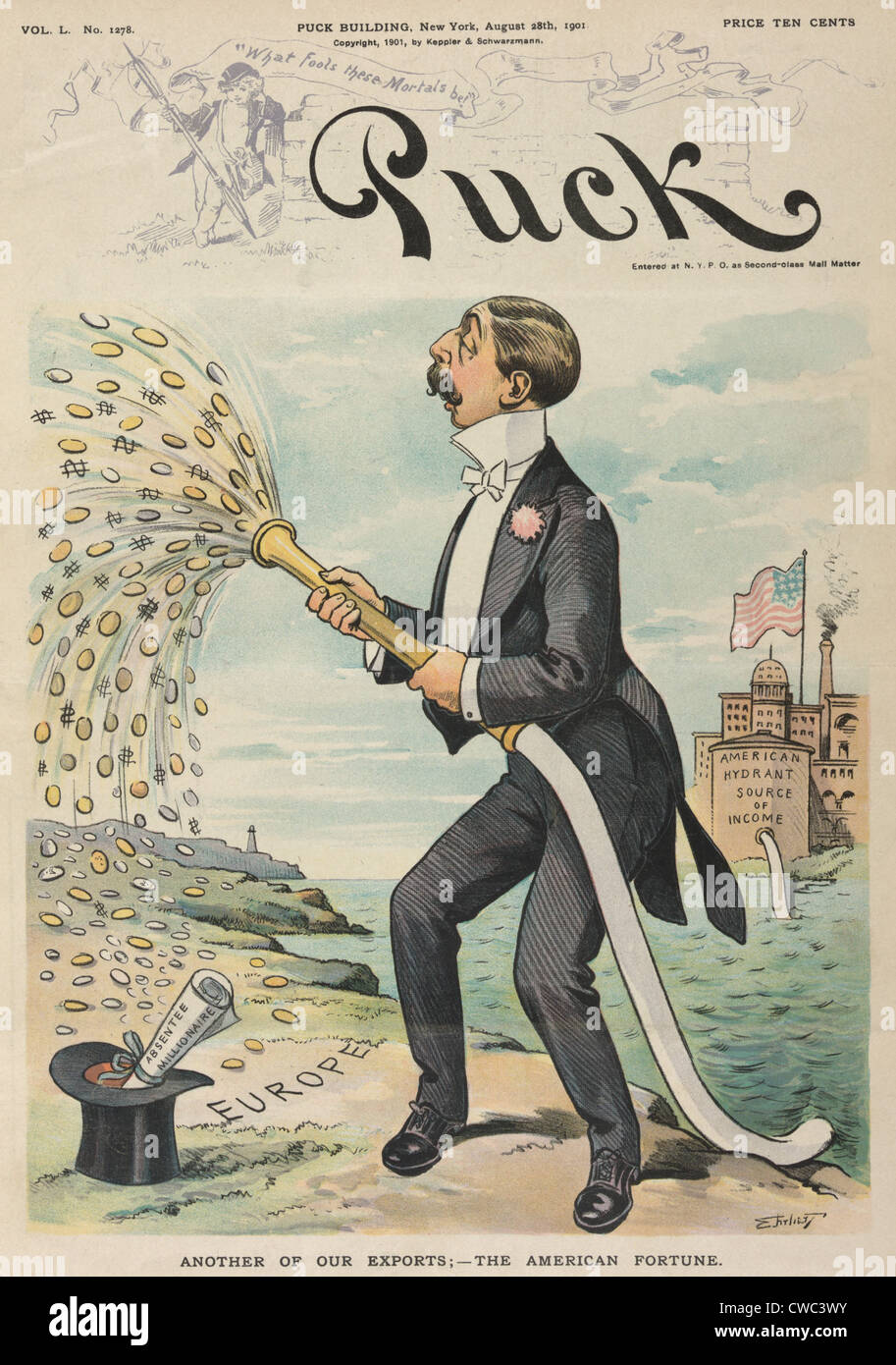 ANOTHER OF OUR EXPORTS-THE AMERICAN FORTUNE. The cartoon shows an ...