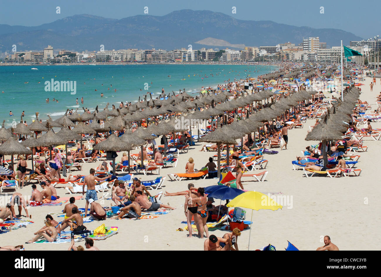 Spain, Mallorca, sunbathers on Ballermann Stock Photo - Alamy