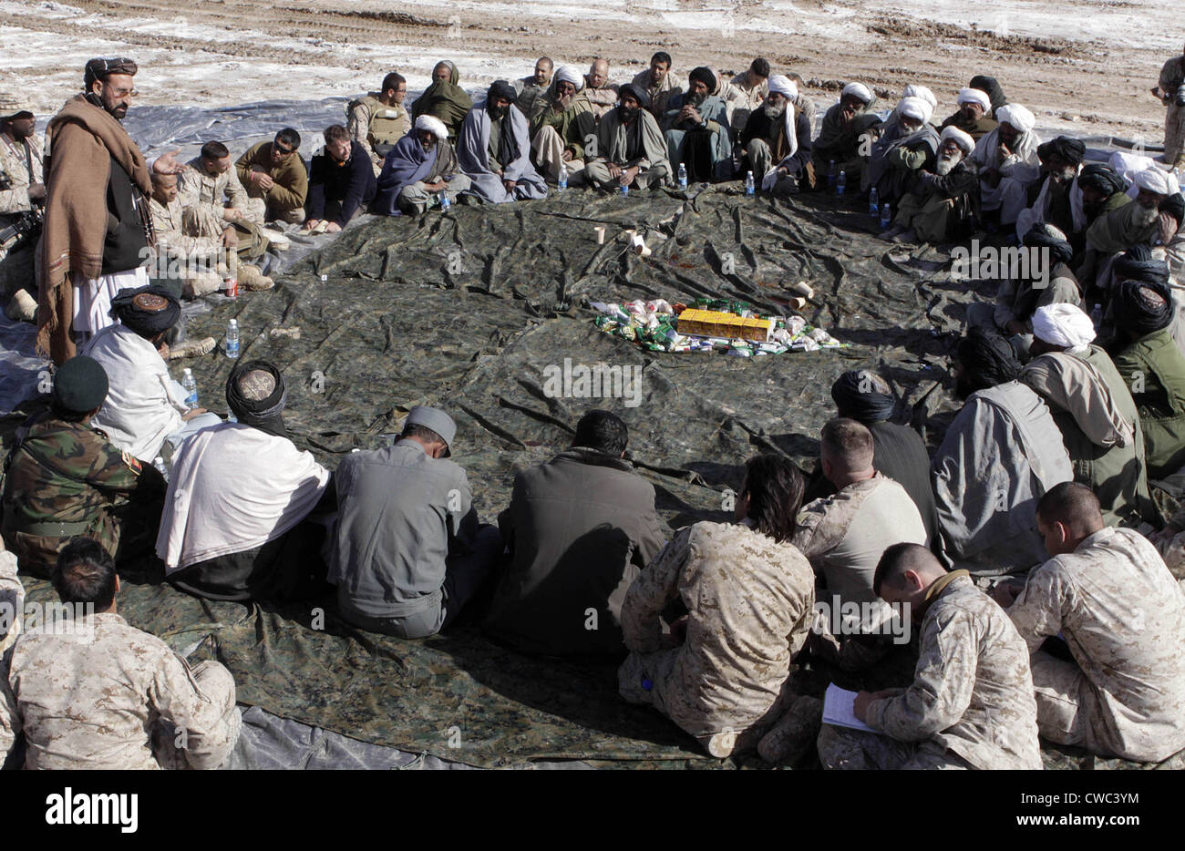 Haji Zahir district governor of Marjeh presided over a shura where he ...