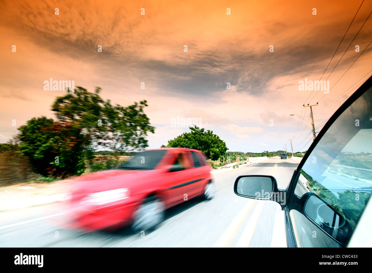 speedy day drive on car Stock Photo - Alamy