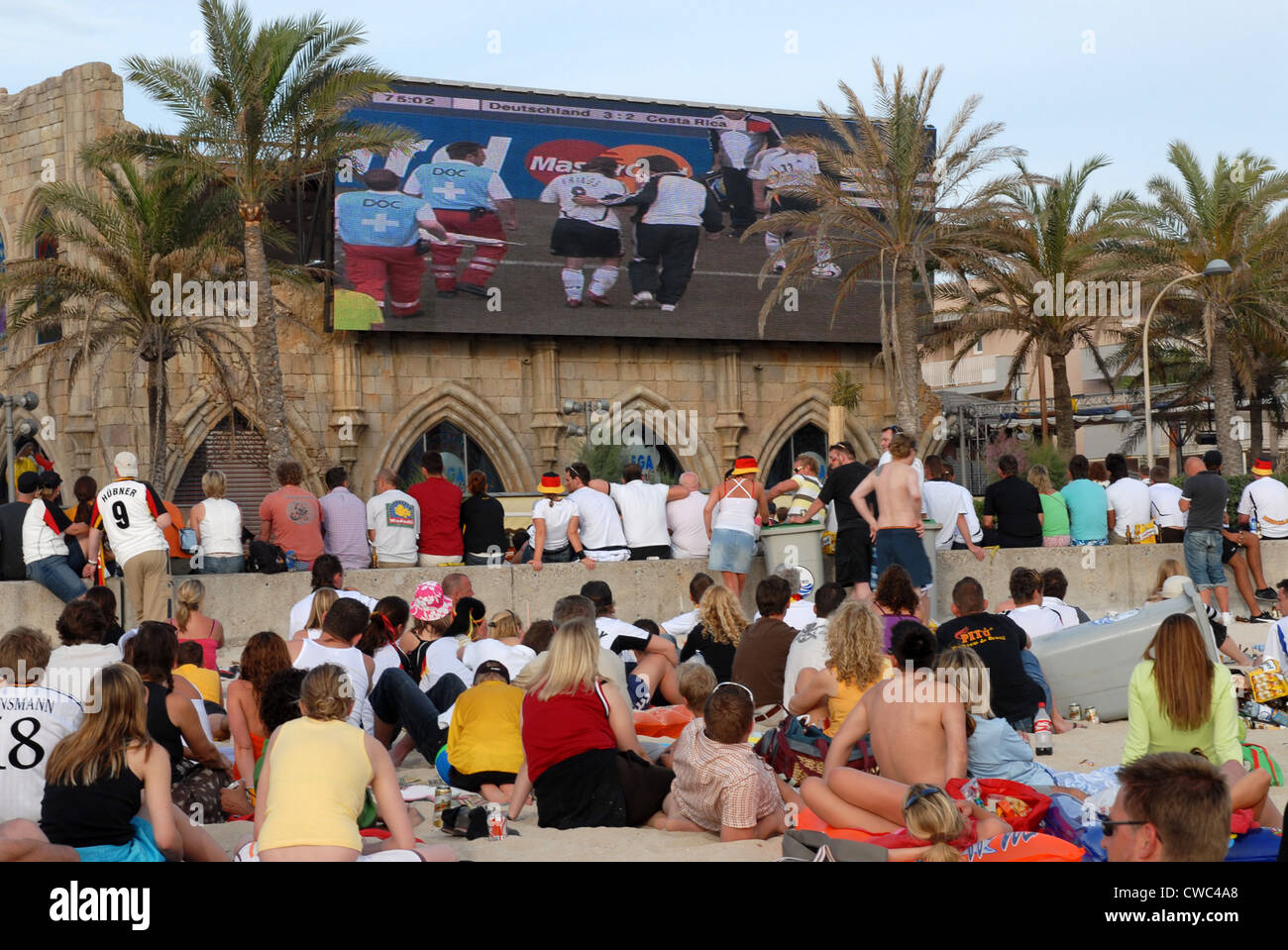 Spain, Mallorca, German football fans on Ballermann Stock Photo - Alamy