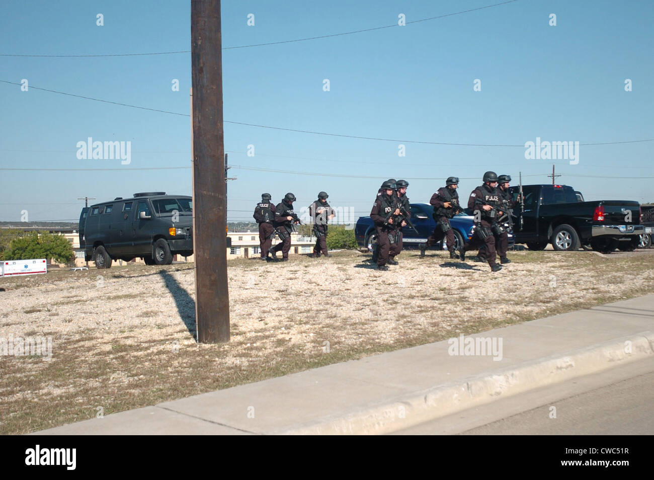 US Army SWAT team approaching a building where home-grown terrorist ...