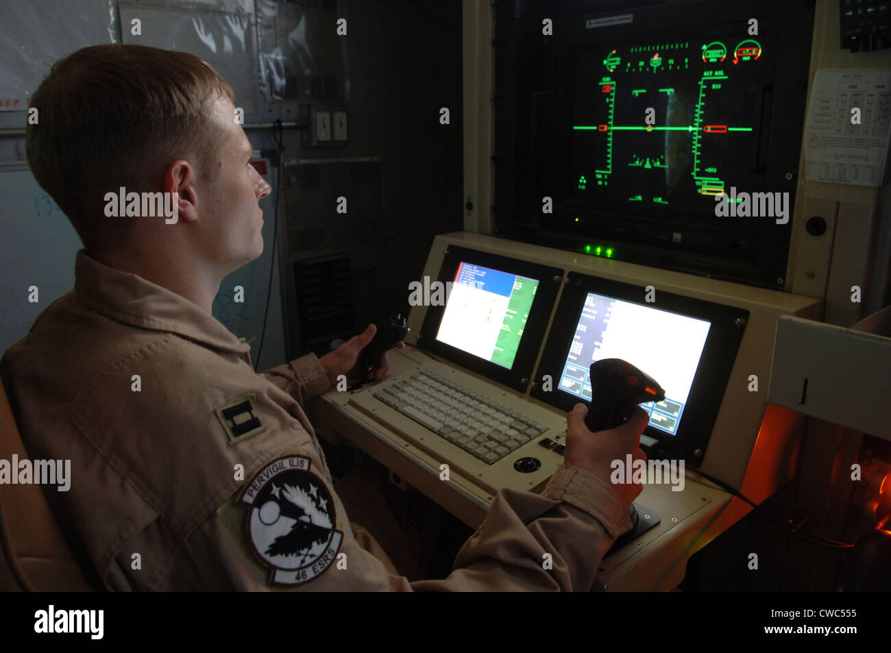 Air force officer maneuvers unmanned hi-res stock photography and ...