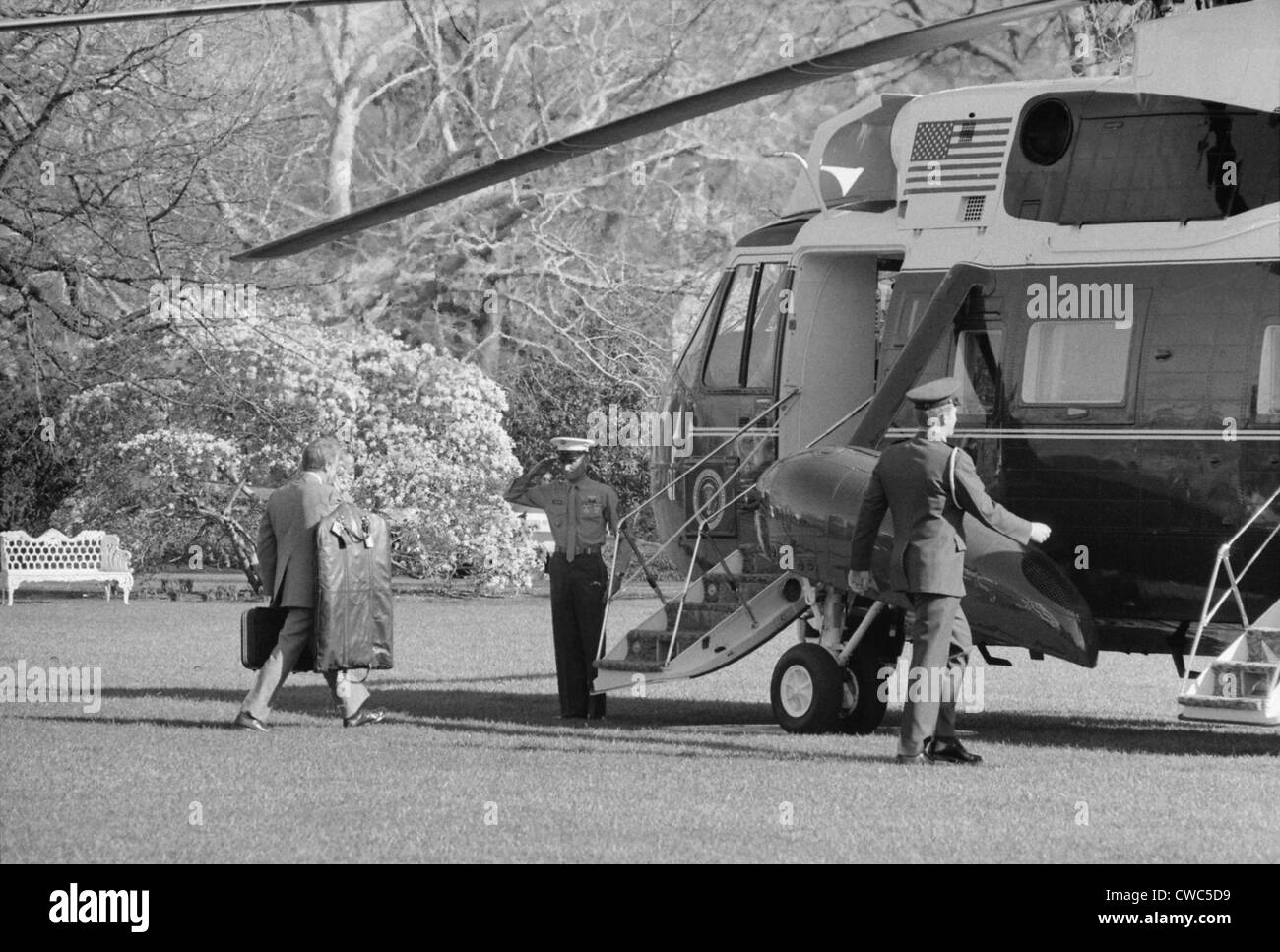President Jimmy Carter walking toward Marine 1 the Presidential ...