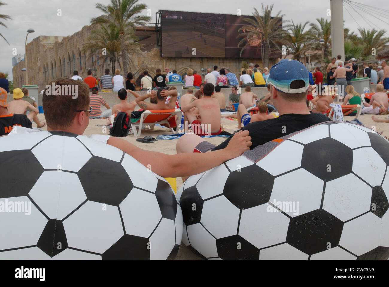Spain, Mallorca, German football fans on Ballermann Stock Photo - Alamy