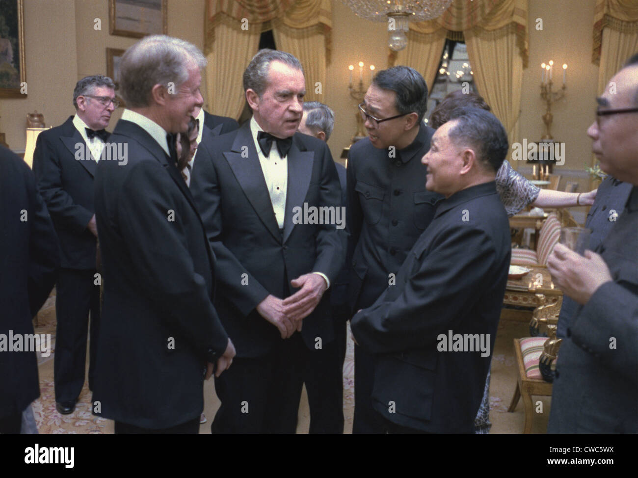 Jimmy Carter Richard Nixon and Deng Xiaoping during the state dinner ...