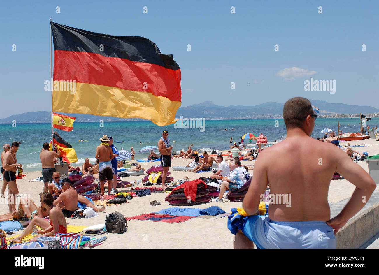 Spain, Mallorca, sunbathers on Ballermann Stock Photo - Alamy