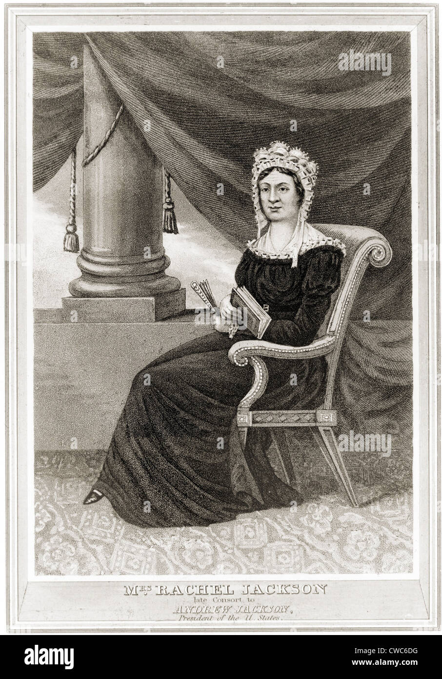 Posthumous popular print of Rachel Jackson wife of President Andrew ...