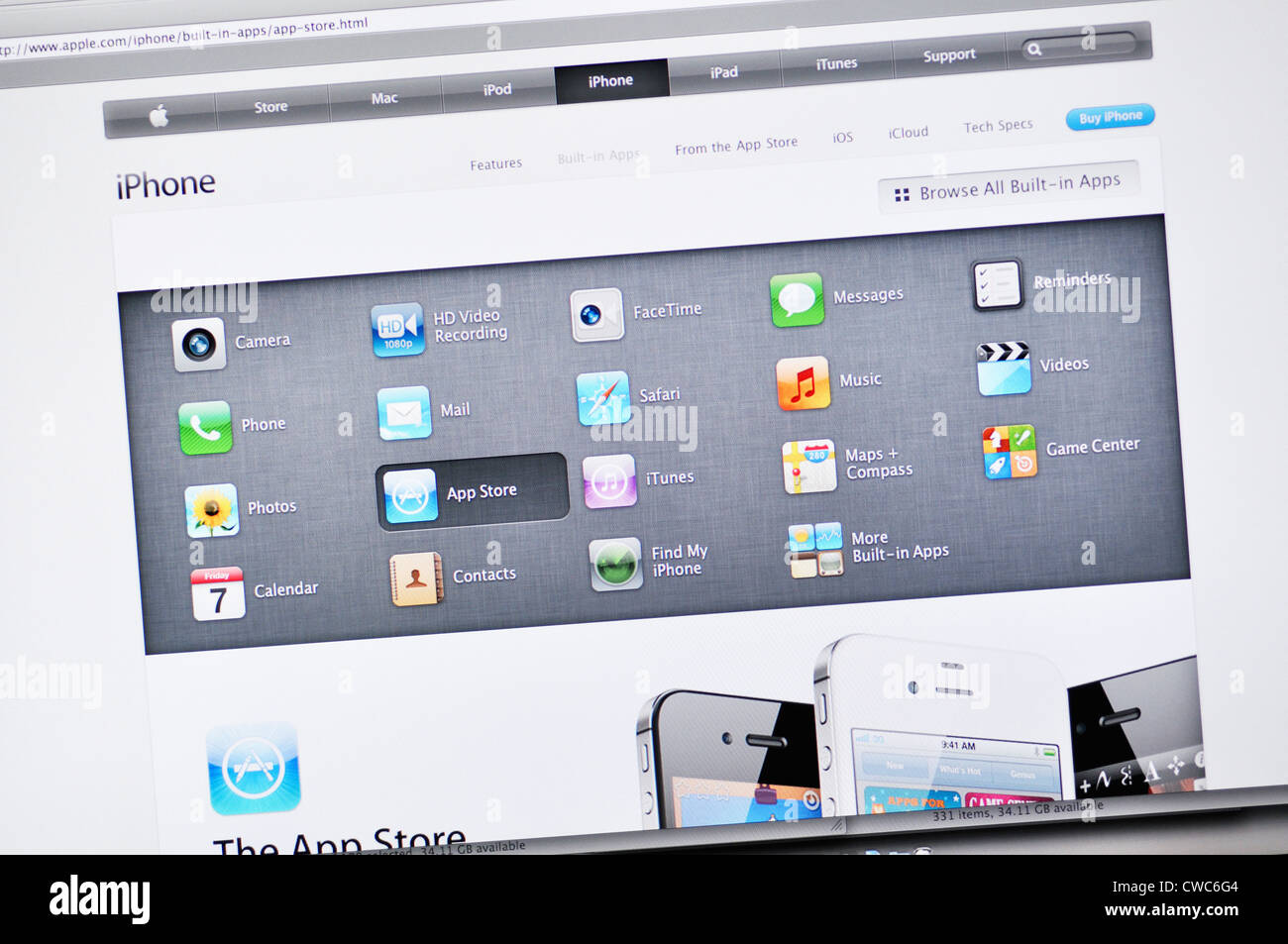 iPhone website - icons Stock Photo - Alamy
