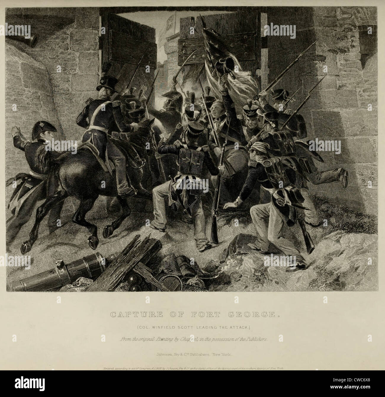 Capture of Fort George. Col. Winfred Scott lead Americans to defeat ...