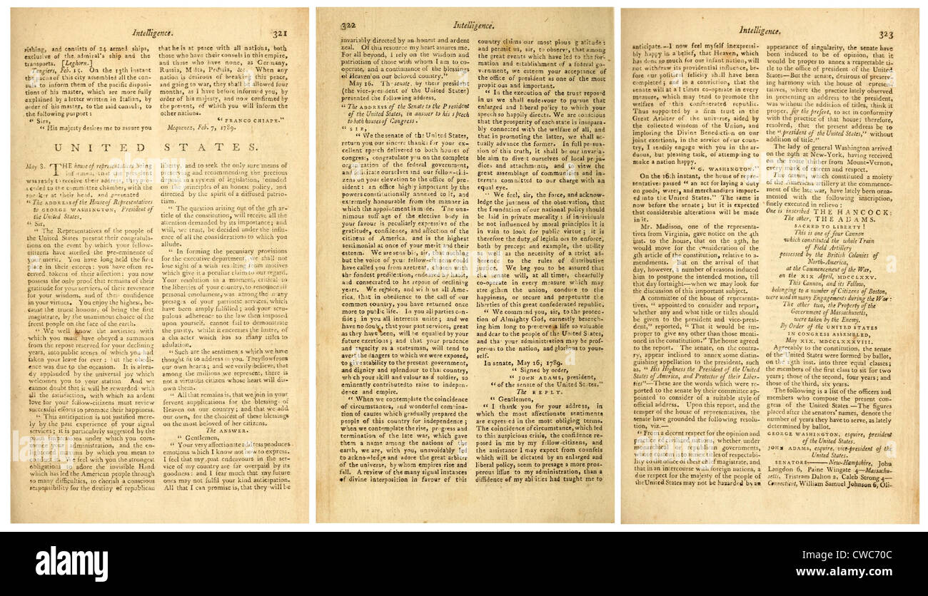 COLUMBIAN MAGAZINE reporting of the First sessions of the US Congress ...