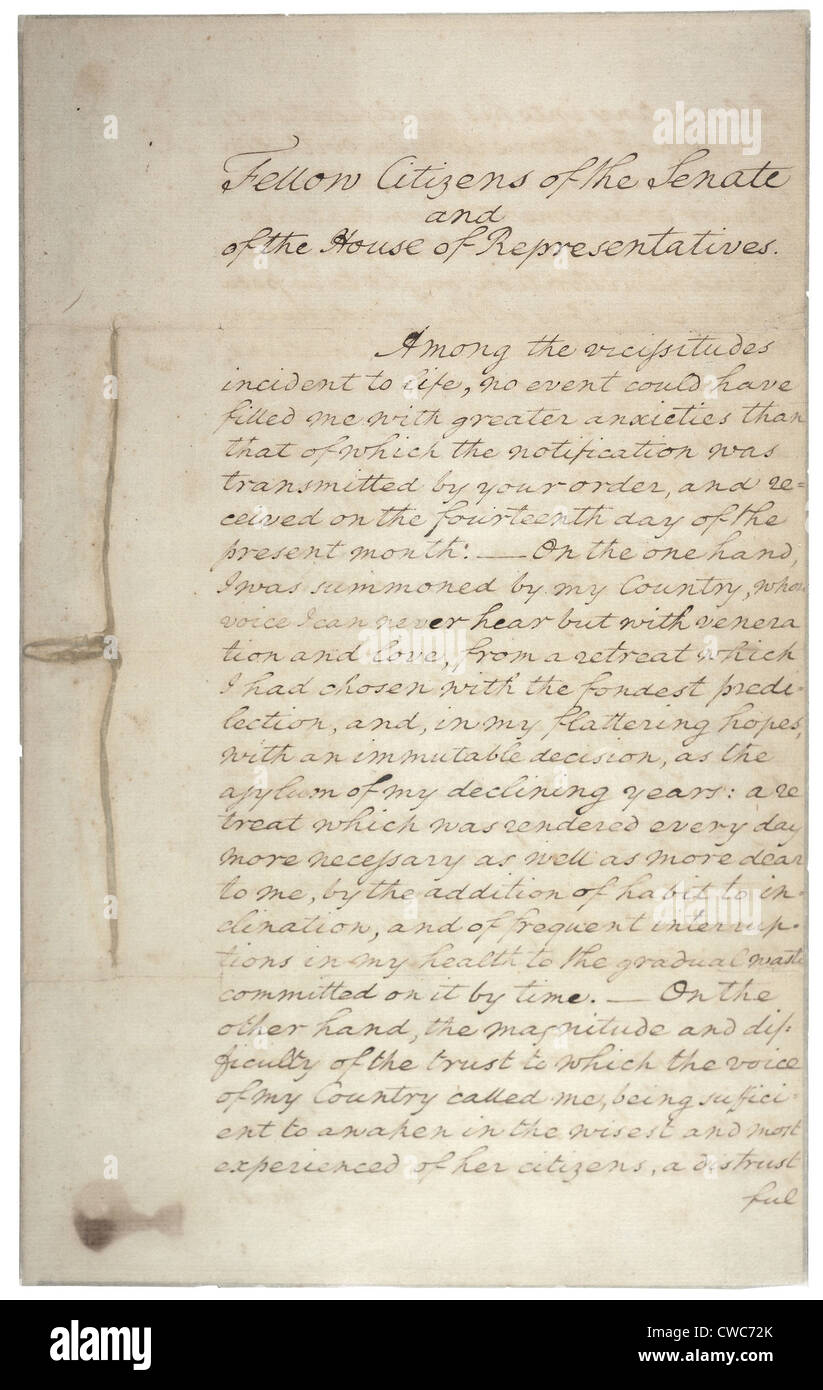 George washington's inauguration speech hi-res stock photography and ...