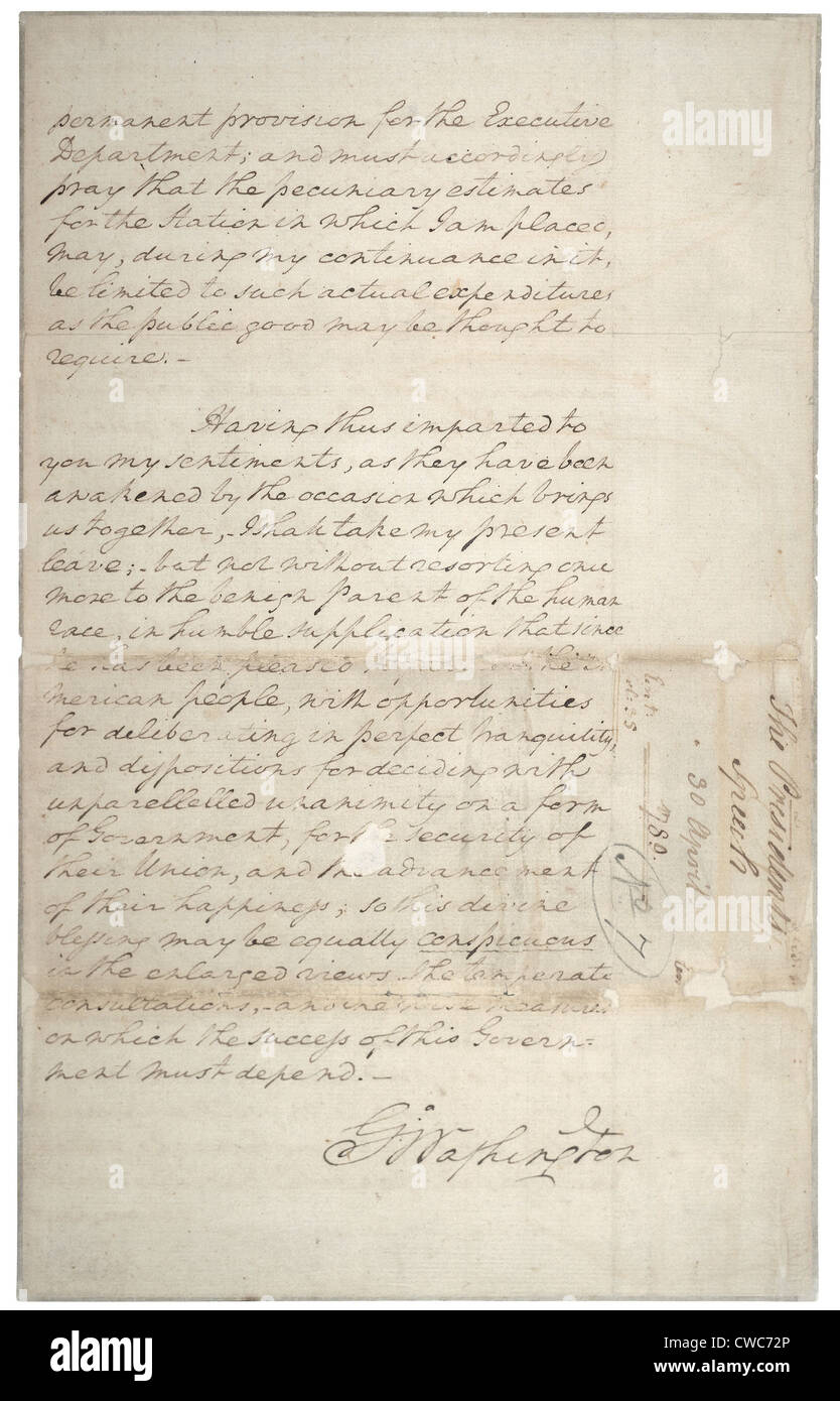 George Washington's inaugural address page 1 of 2. Although not ...