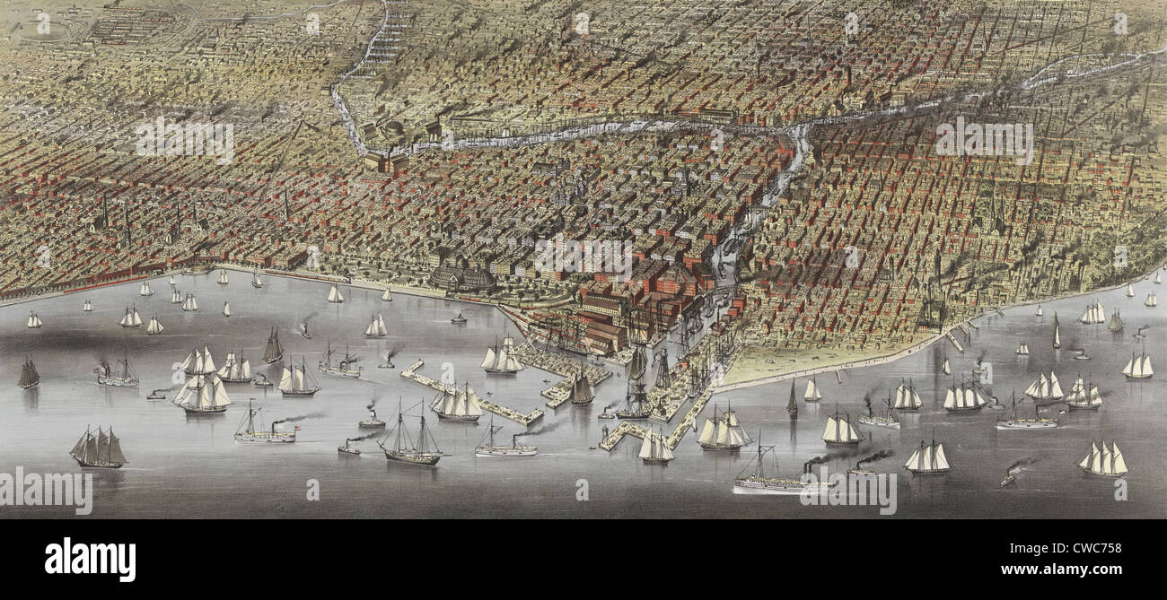 The City of Chicago in 1874. Three years after the Great Chicago Fire ...
