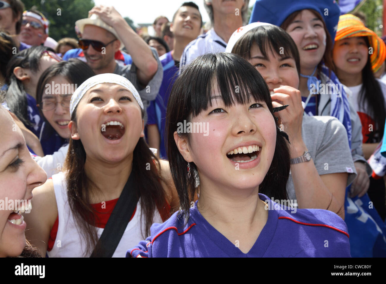 2006 World Cup Soccer Fans: Laughing girl from Japan Stock Photo - Alamy