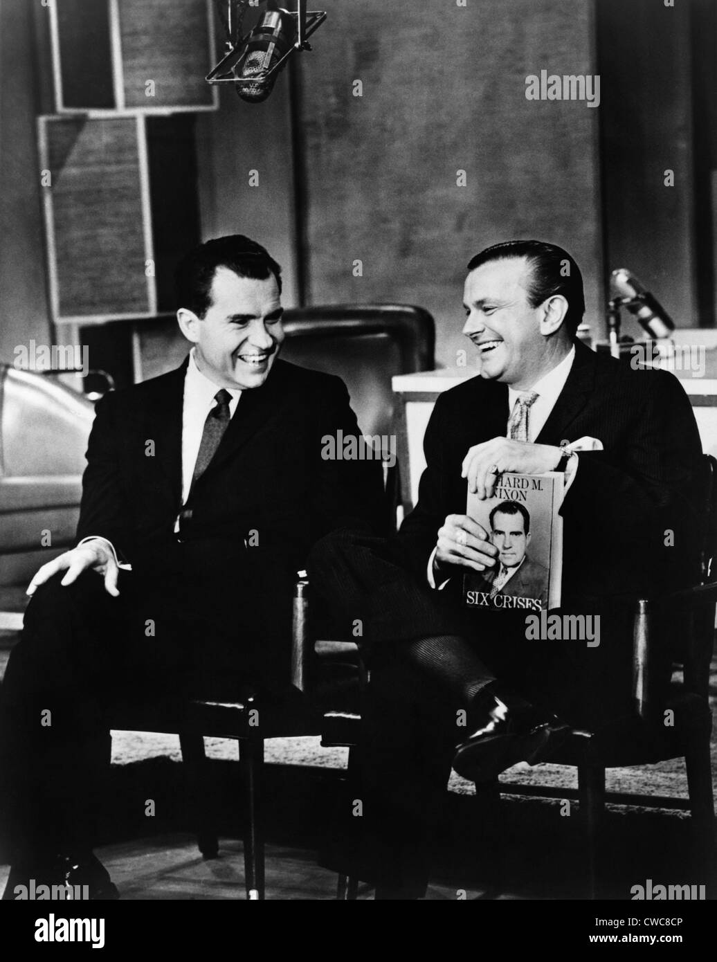 Richard Nixon chats with Jack Paar on the latter's television program ...