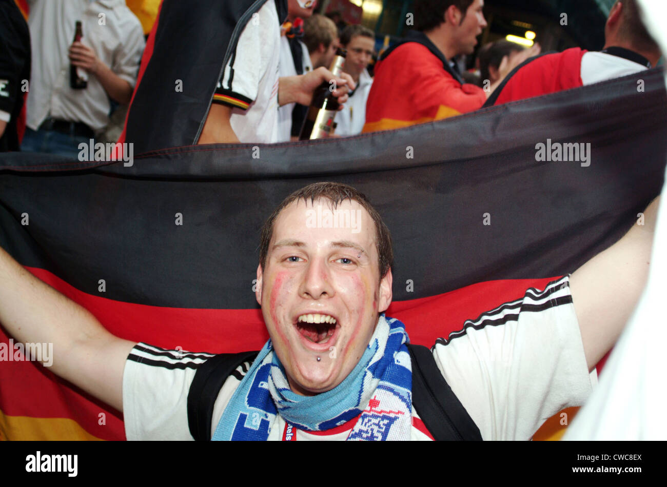 Berlin, a German football fans cheering Stock Photo - Alamy