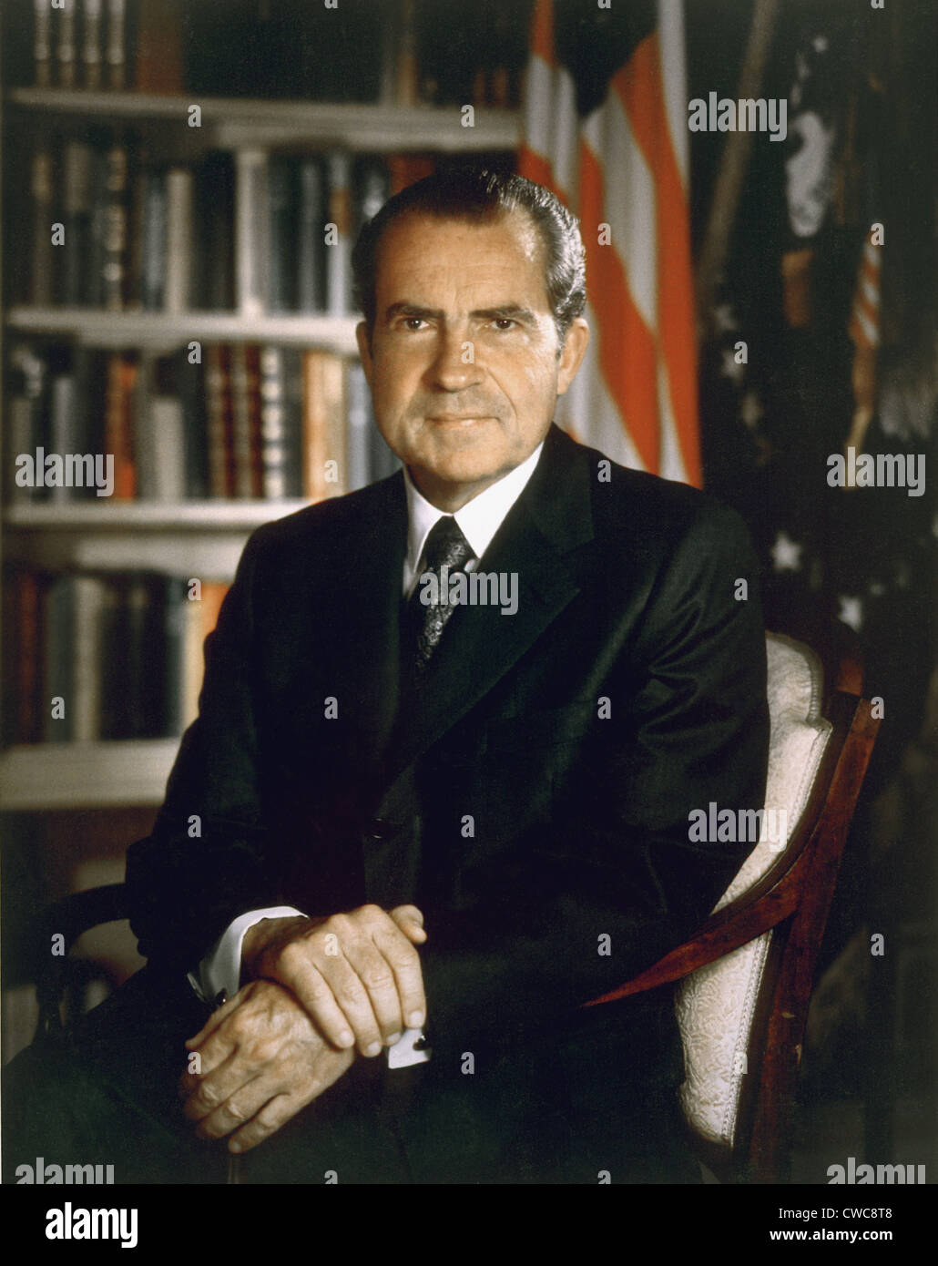 President Richard Nixon in an official portrait taken in the Oval ...