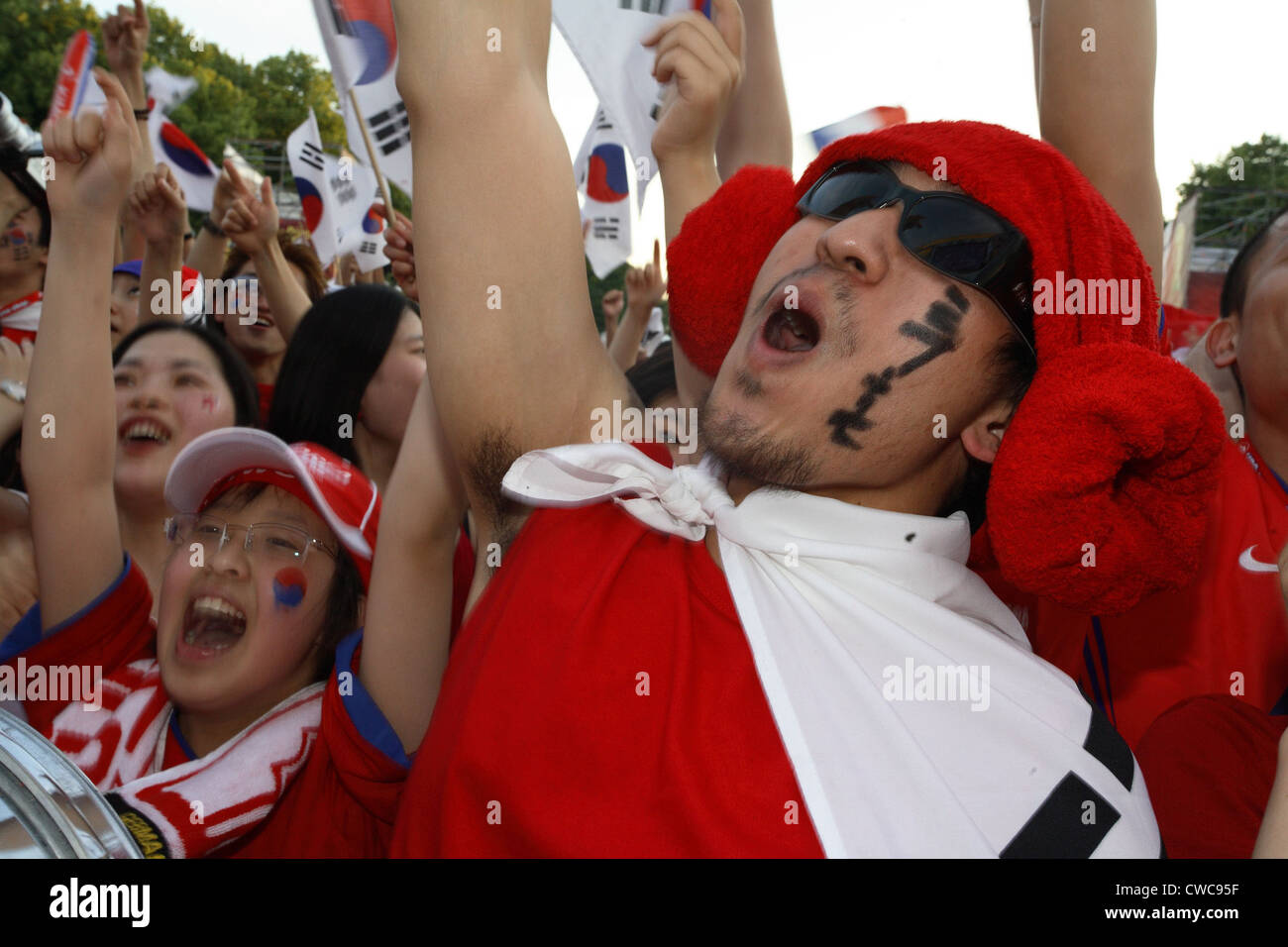 Korean fans flag hi-res stock photography and images - Alamy