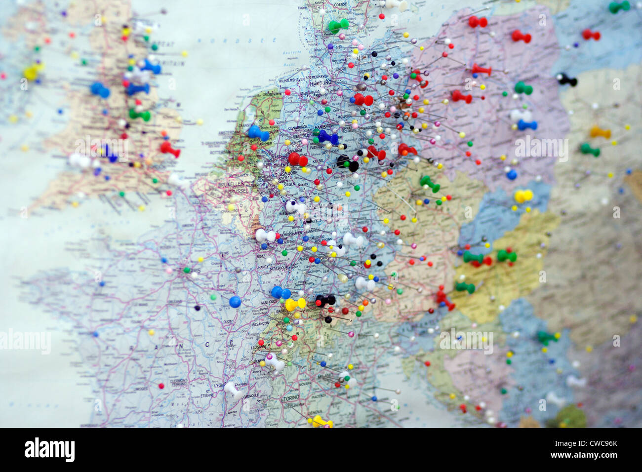 Berlin, Europe map, are inserted into the pin Stock Photo - Alamy