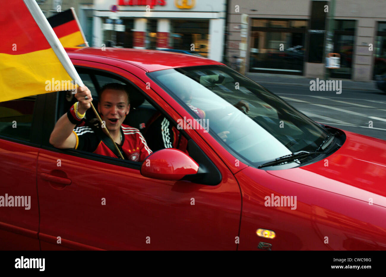 Berlin, German football fans motorcade Stock Photo - Alamy