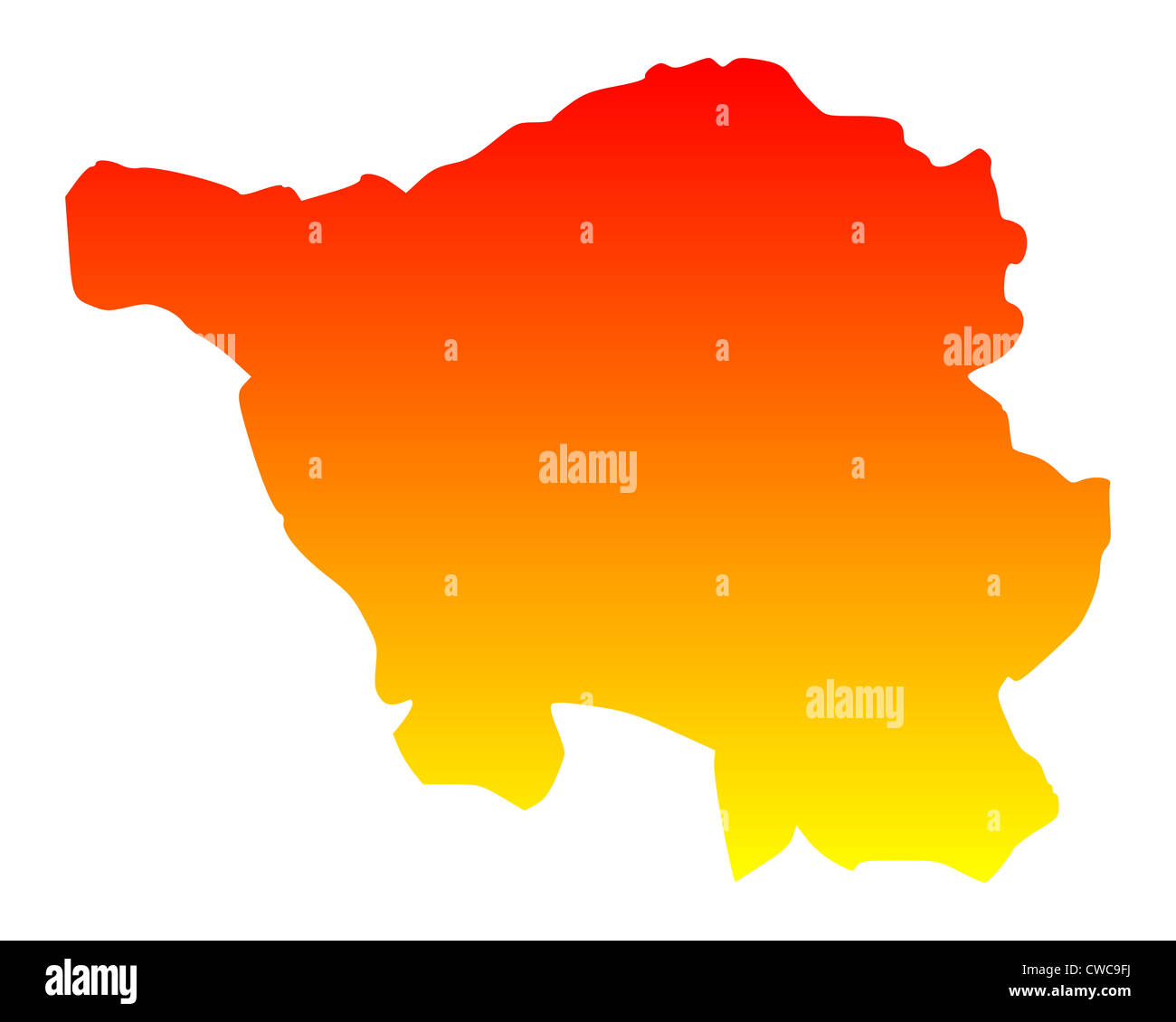 Map of Saarland Stock Photo - Alamy
