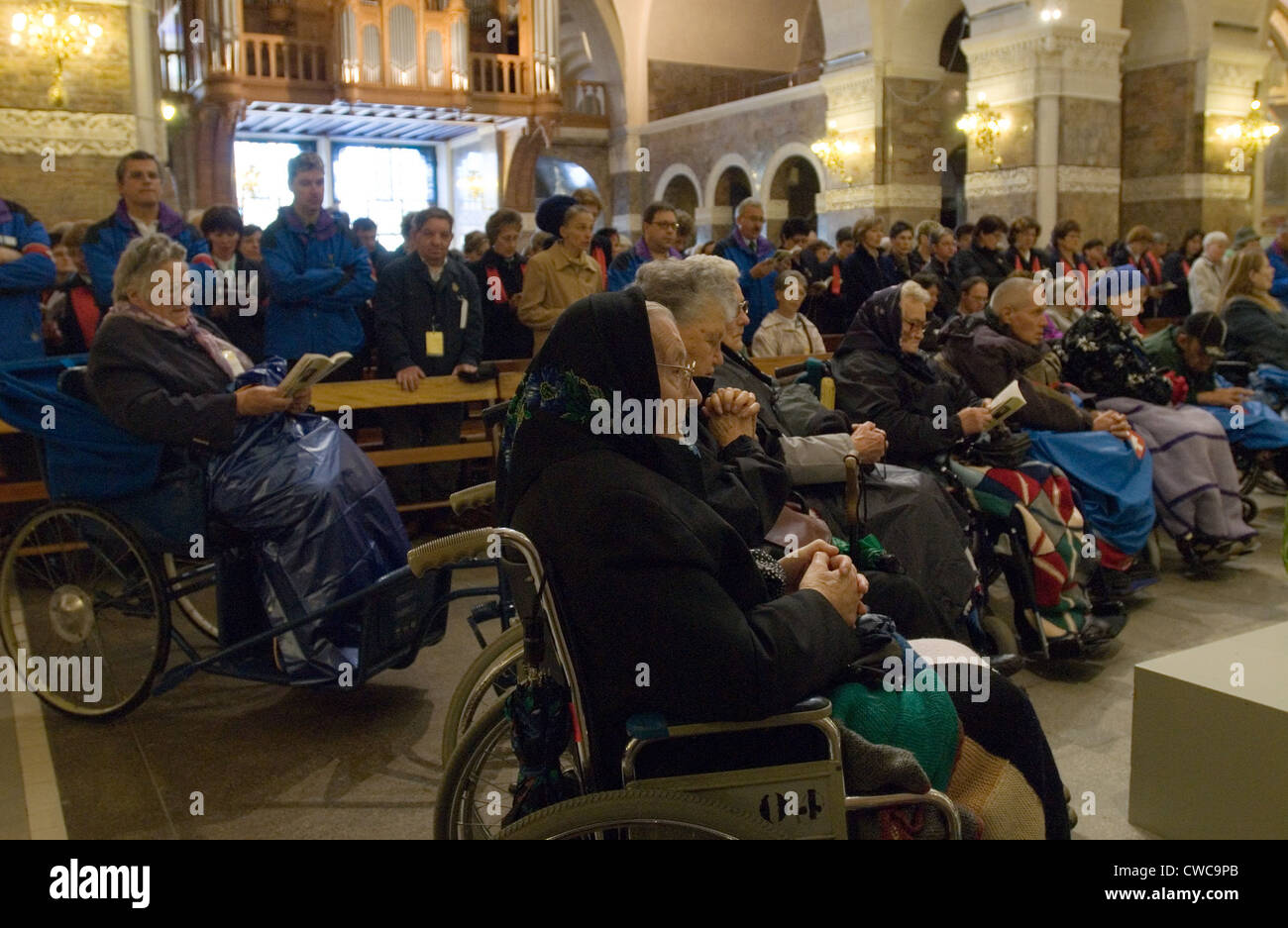 Mass in the Rosary Basilica in Lourdes, France Stock Photo - Alamy