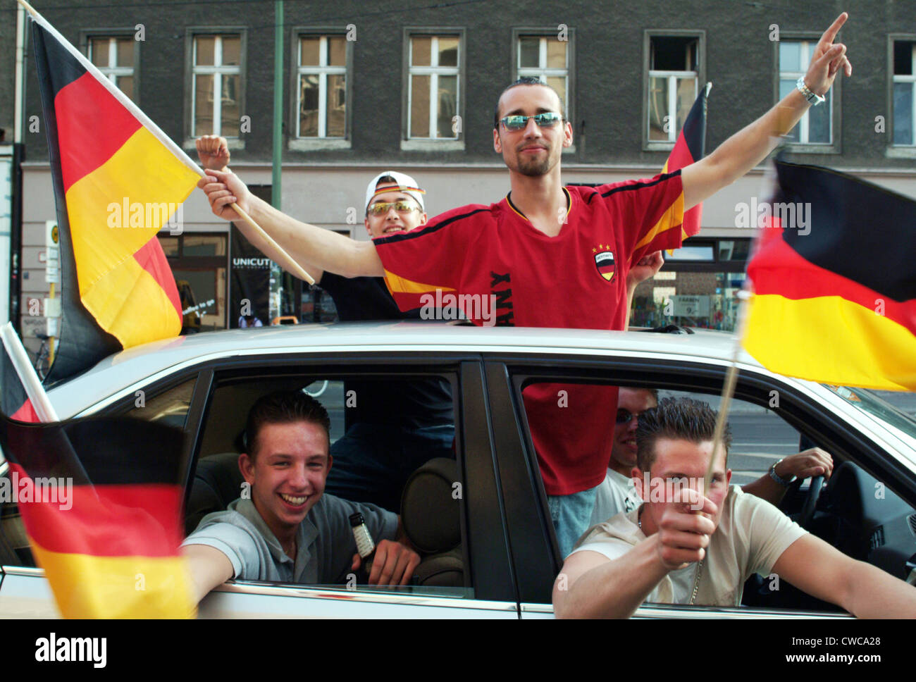 Berlin, German football fans motorcade Stock Photo - Alamy