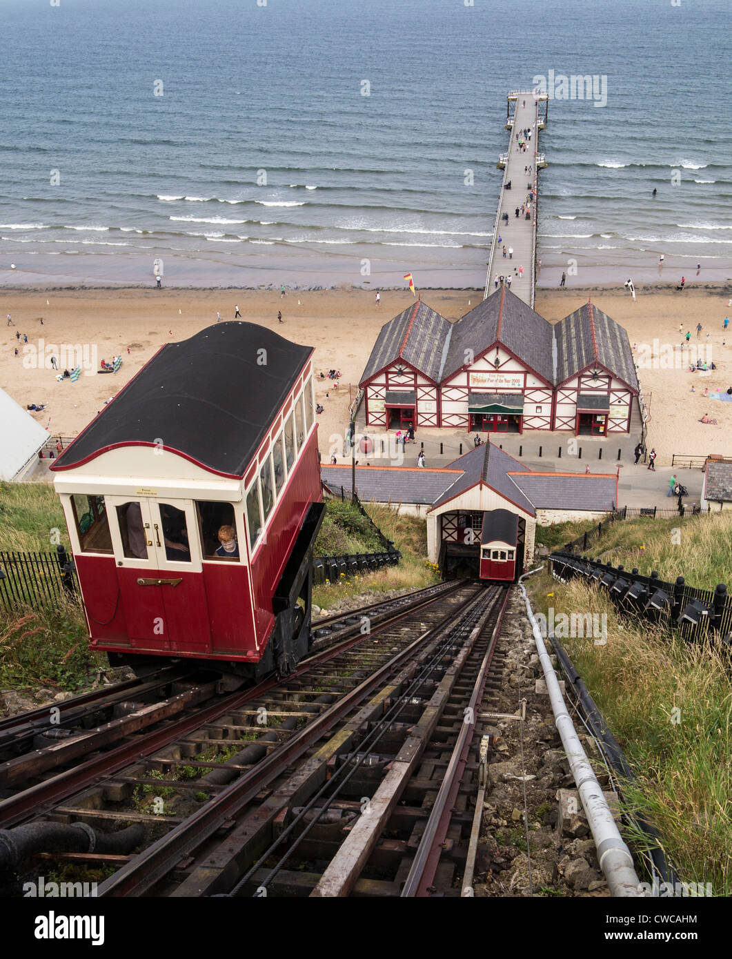 Saltburn-by-the-Sea Pier and Cliff Lift Cleveland UK Stock Photo - Alamy