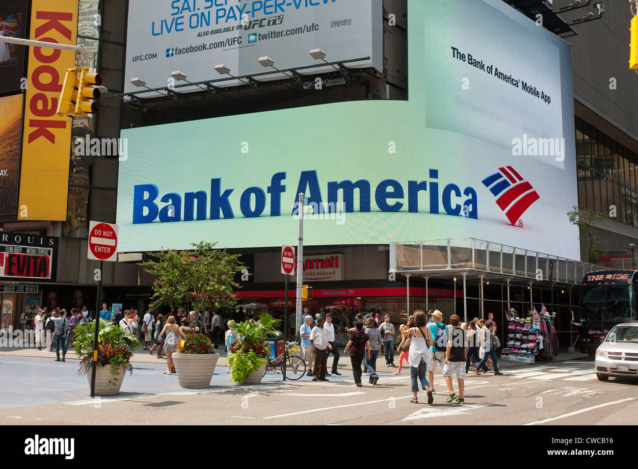The new Bank of America illuminated sign in Times Square is seen on ...