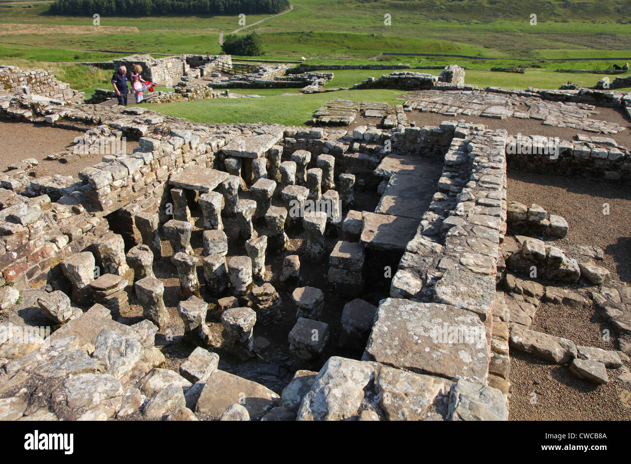Underfloor heating at Housesteads Fort, Hadrians Wall, Northumberland ...