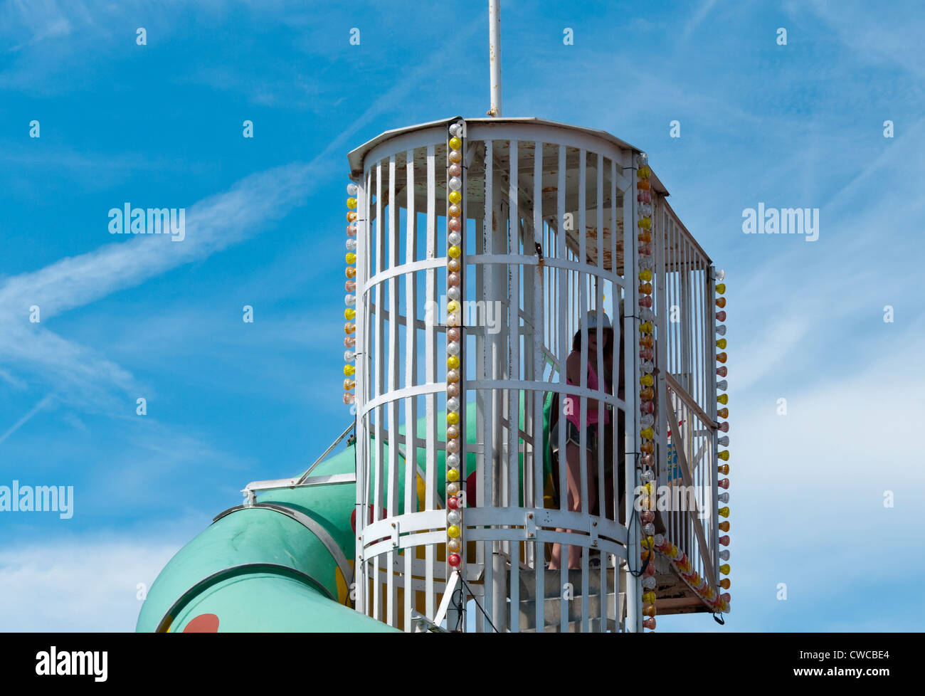 Funfair Fairground Helter Skelter Slide Stock Photo - Alamy