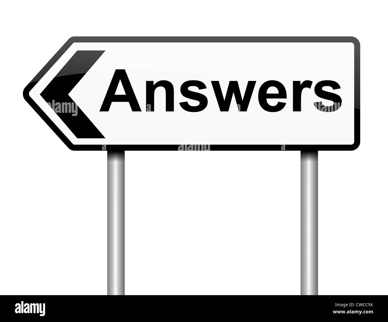 Answer road sign Black and White Stock Photos & Images - Alamy