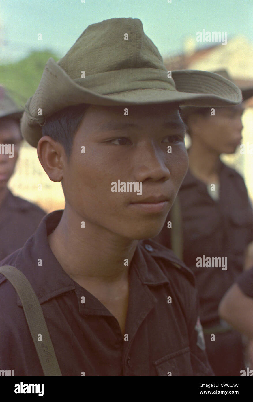 Vietnam War. Portrait of an ex-Viet Cong who is now enlisted in the ...