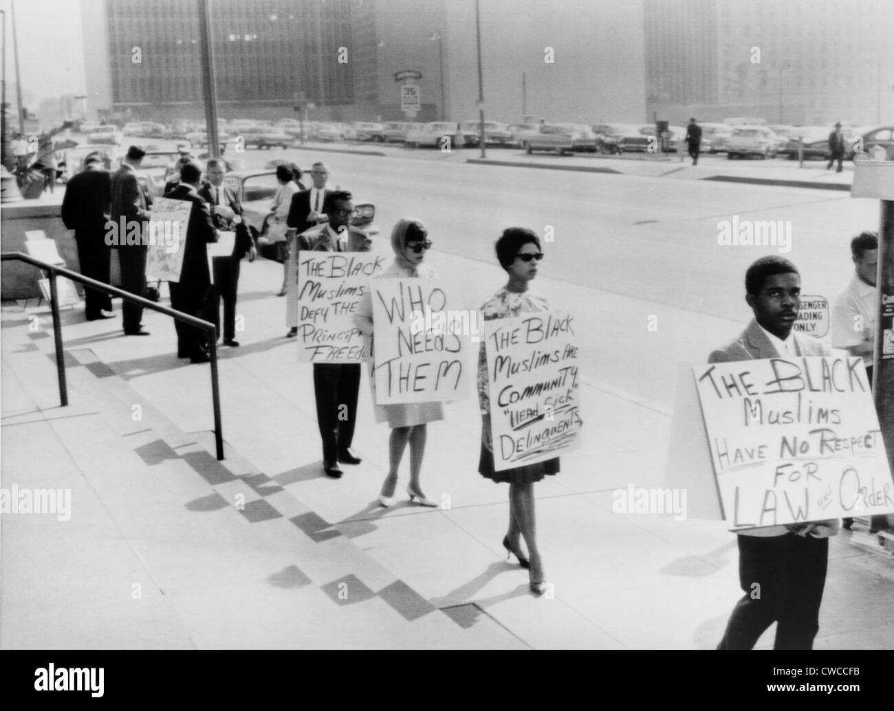 African Americans protesting Black Muslims in front of the Los Angeles ...