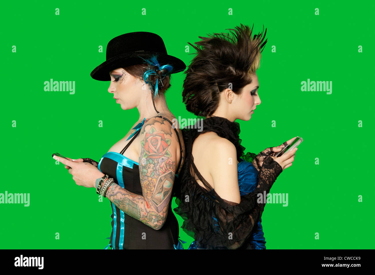 Back view young female punk hi-res stock photography and images - Alamy