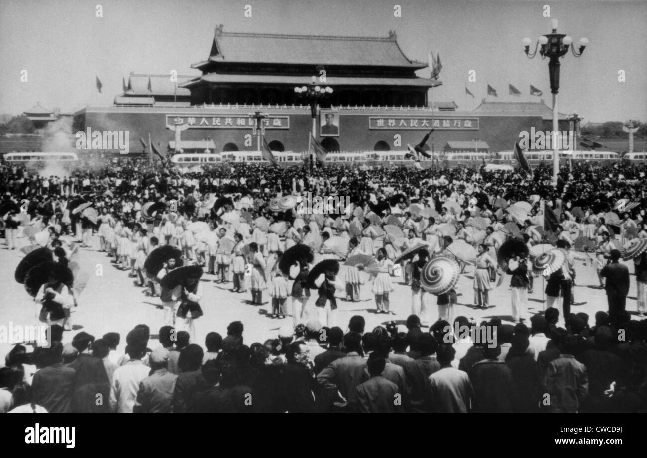 May Day in Beijing. A dance performance in Tiananmen Square, Beijing ...