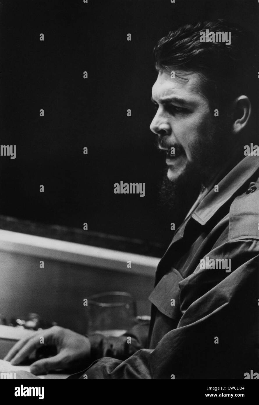 Che Guevara speaking at the United Nations. He was then Cuba's Minister ...