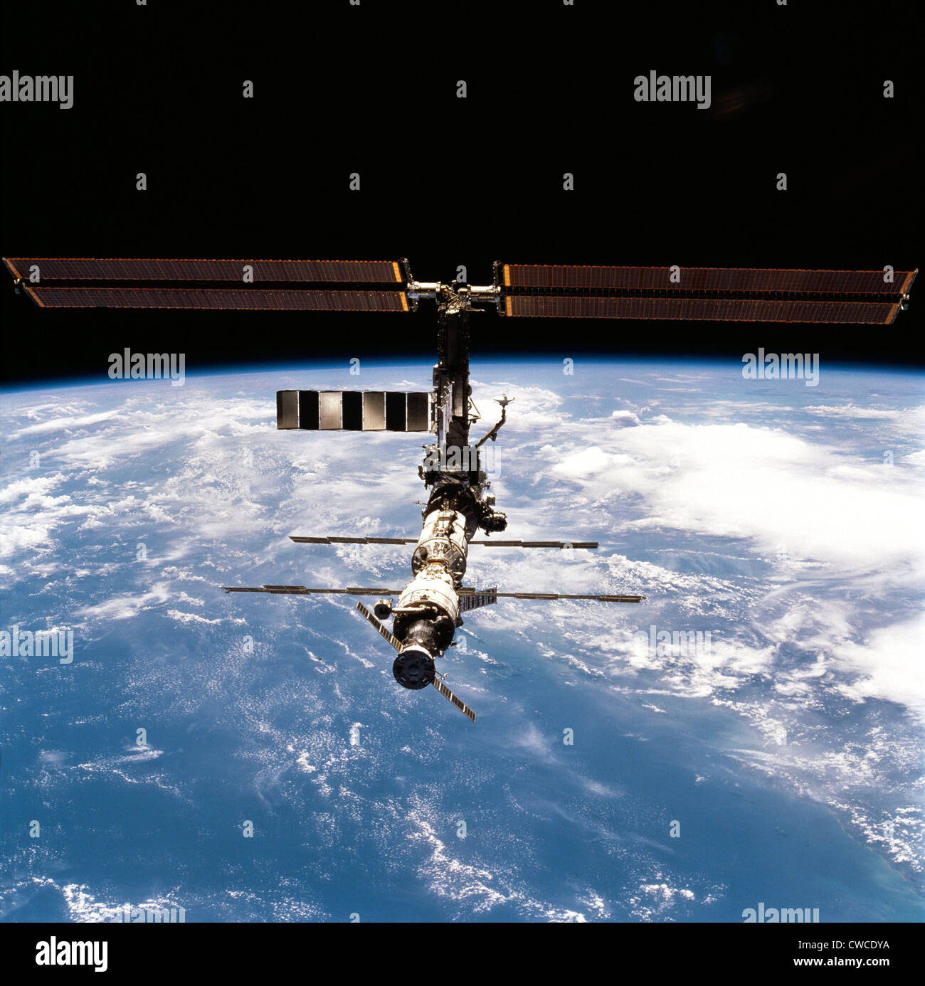International Space Station in 2001. Photo made from the Space Shuttle ...